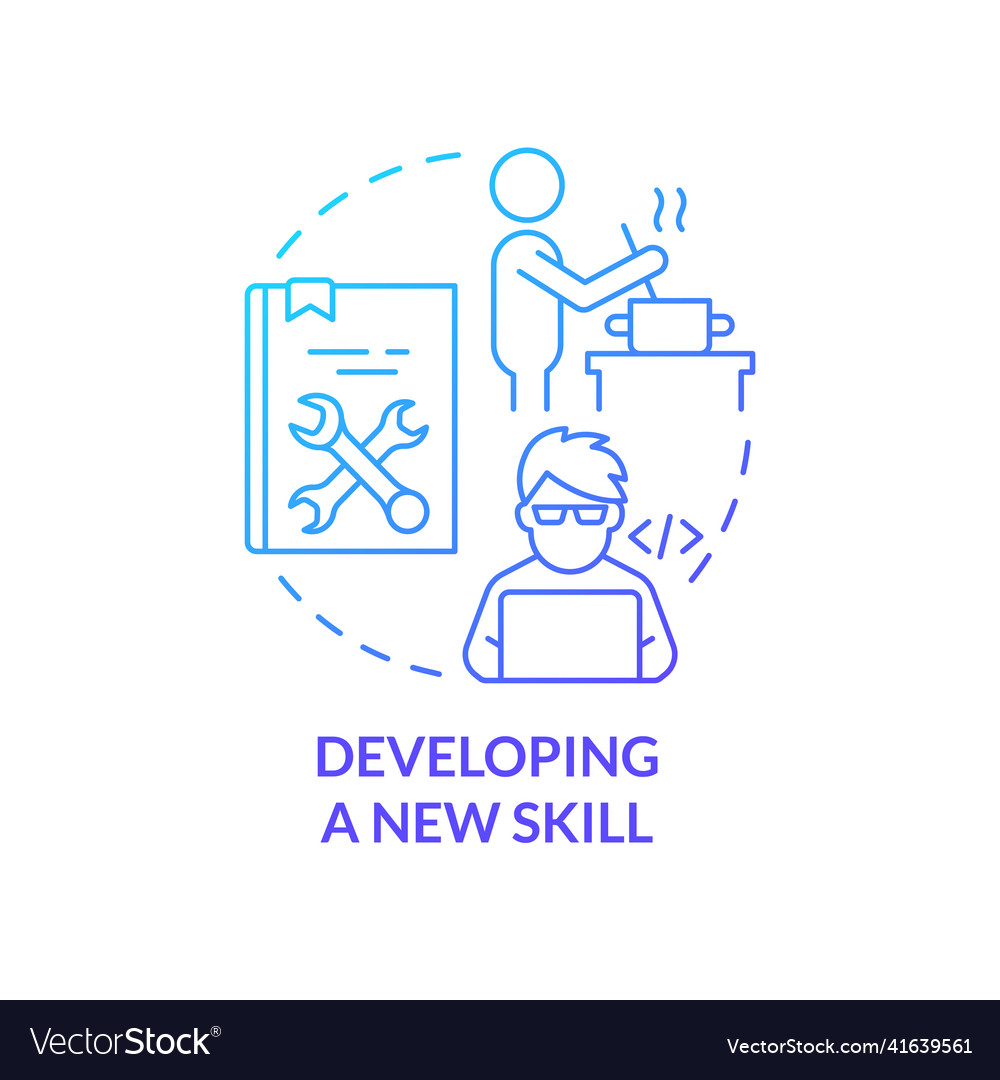 Developing new skill blue gradient concept icon Vector Image