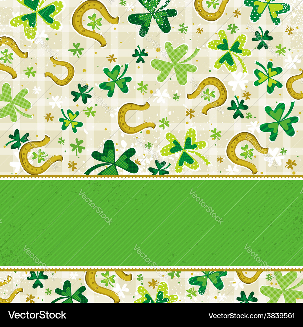 Green patrick background with shamrock Royalty Free Vector
