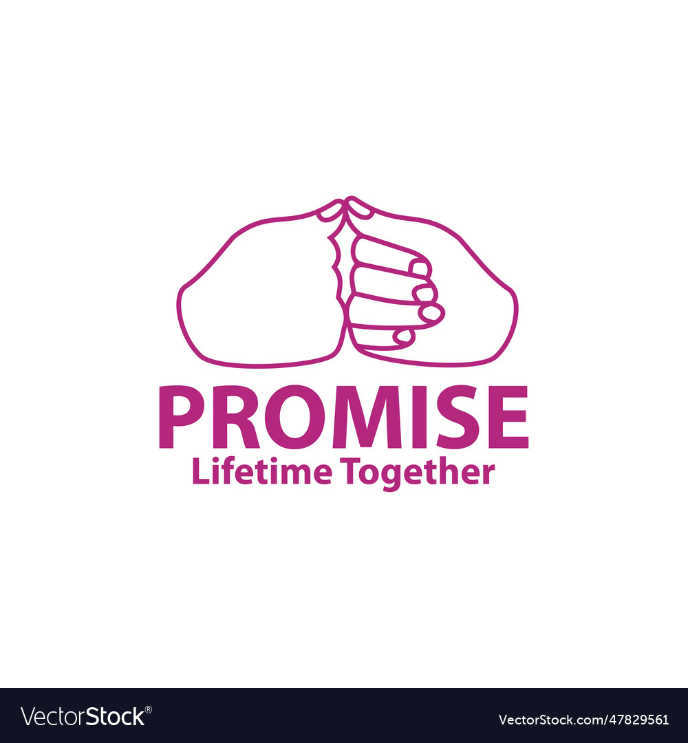 Korean gesture hand promise symbol logo design Vector Image