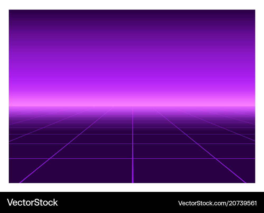 Perspective grid in retro futurism style abstract Vector Image