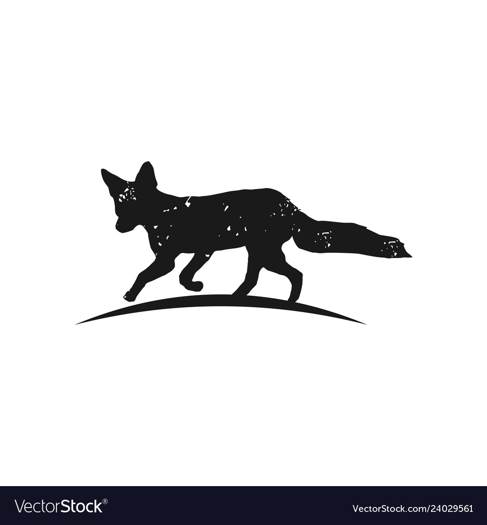 Rustic fox logo design Royalty Free Vector Image