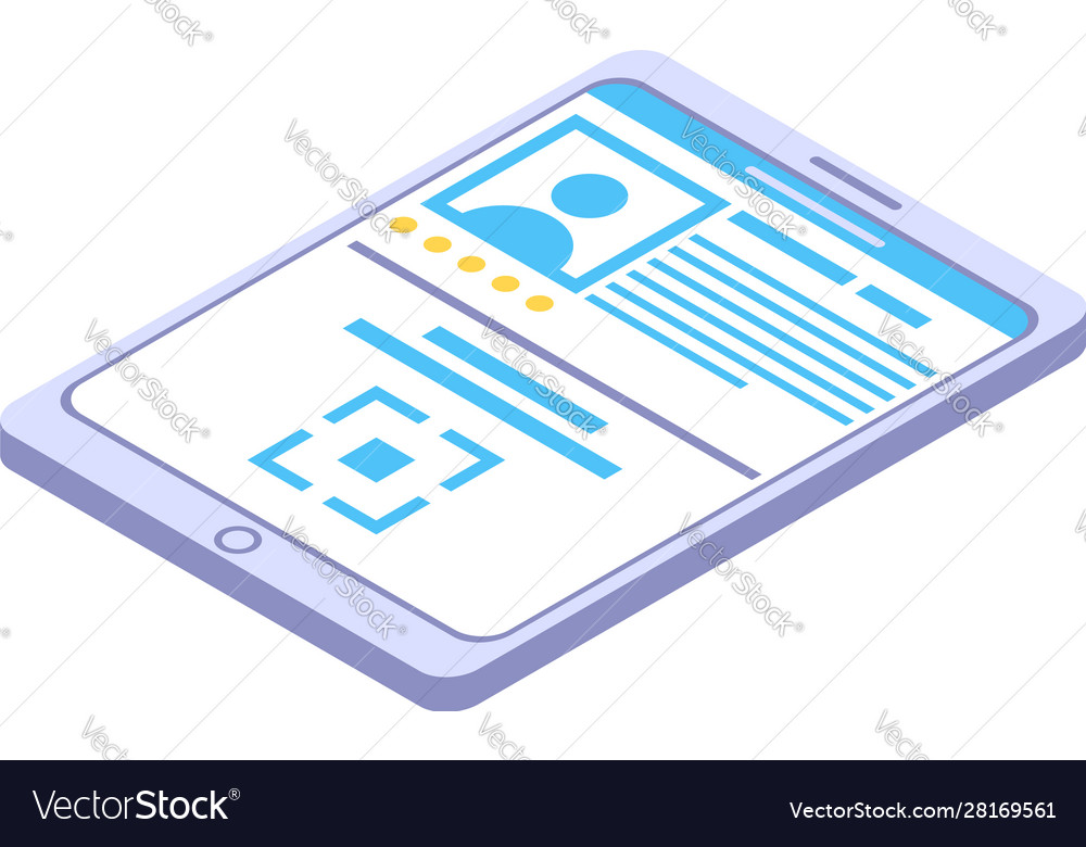 Tablet icon isometric style Royalty Free Vector Image