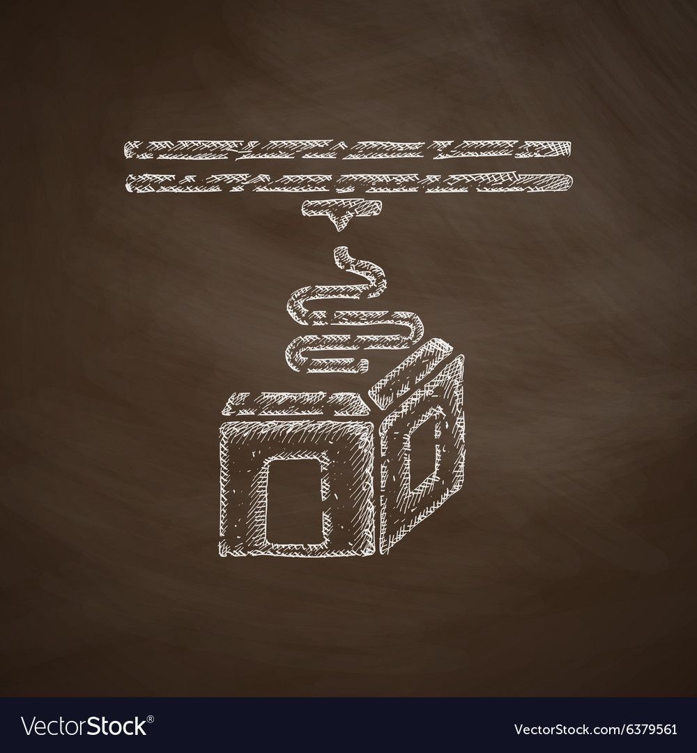 Three d printer icon Royalty Free Vector Image