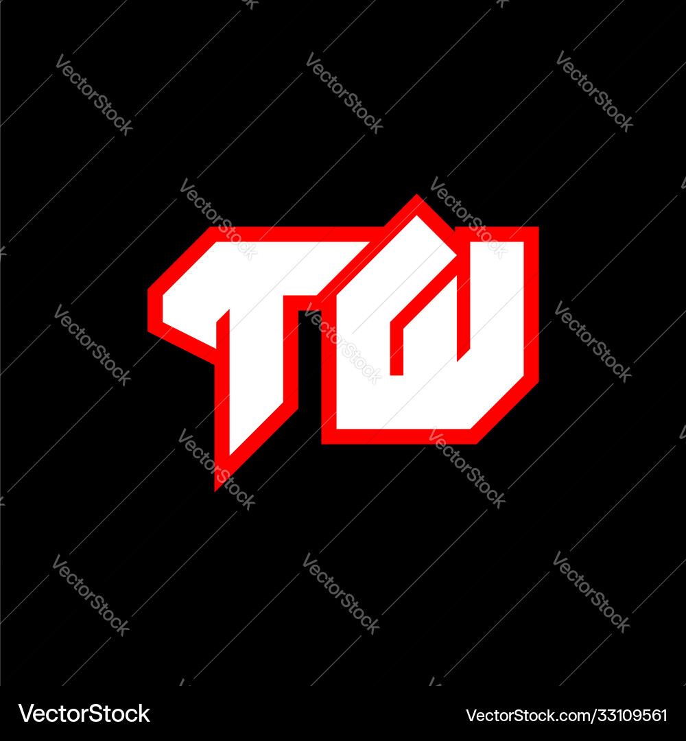 TW Initial Logo - Sci-Fi Tech Royalty Free Vector Image