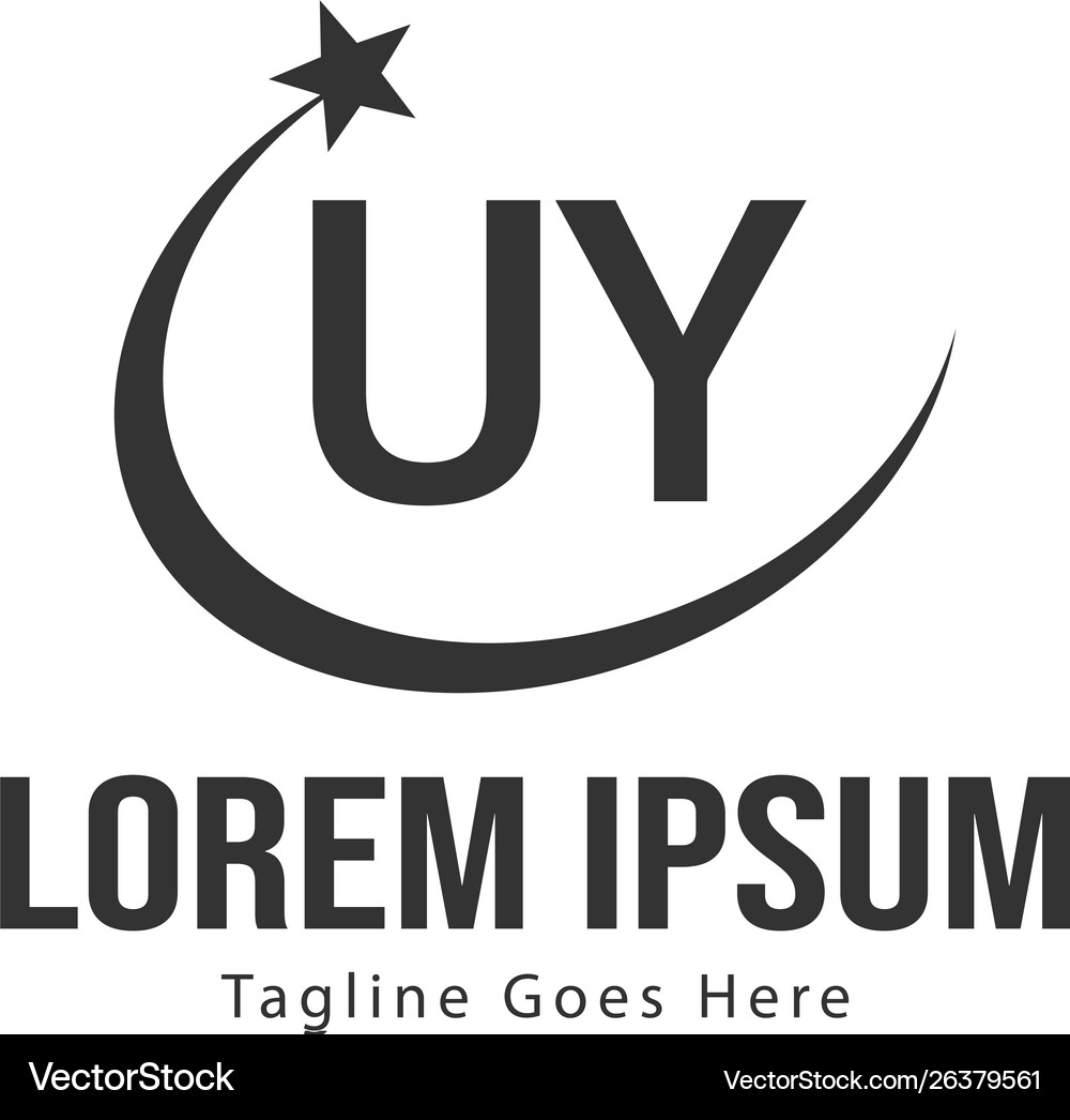 Uy letter logo design creative modern letters Vector Image