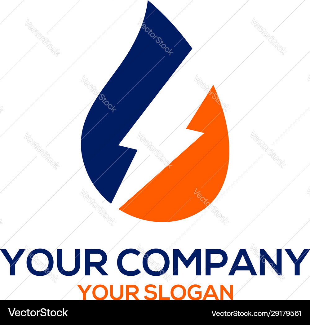 Water and electric installation logo design Vector Image