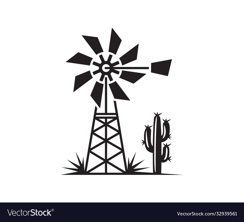 Windmill Royalty Free Vector Image - VectorStock