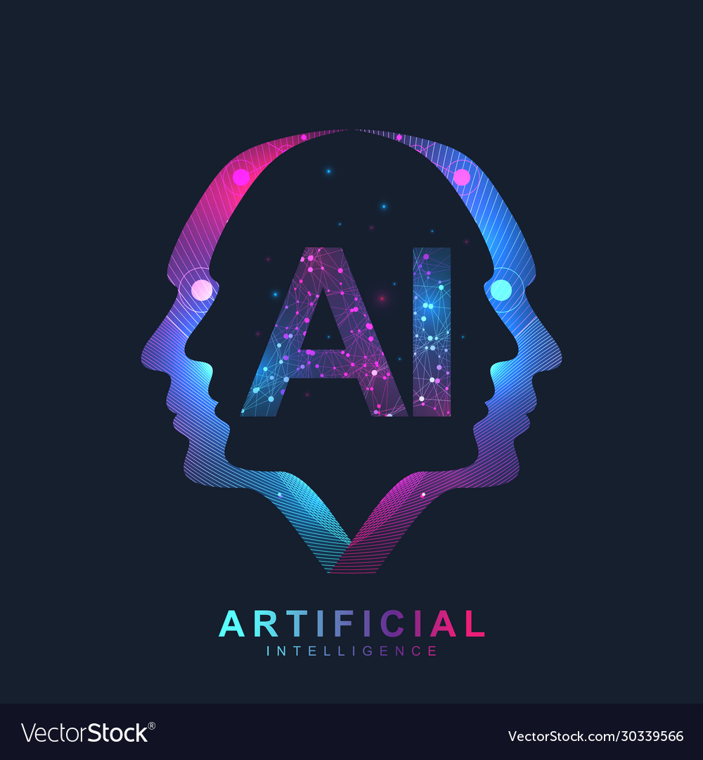 Artificial intelligence logo plexus effect Vector Image Artificial intelligence logo plexus effect Vector Image