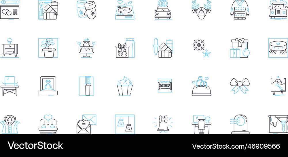 Artistic motifs linear icons set geometric Vector Image
