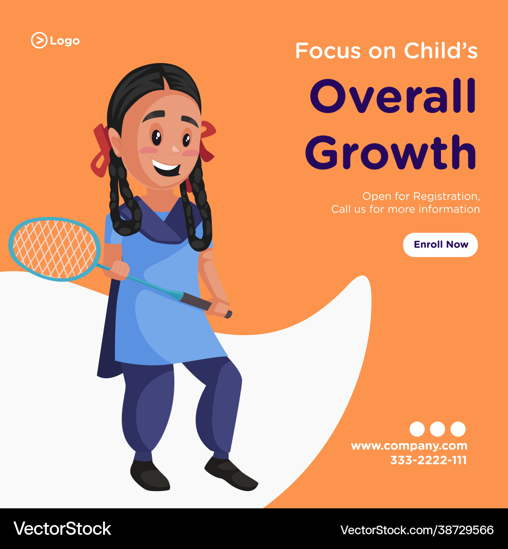 Banner design girl education Royalty Free Vector Image