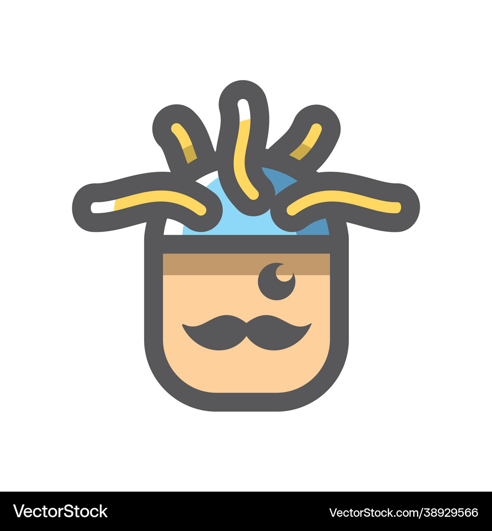 Brain helmet men icon cartoon Royalty Free Vector Image