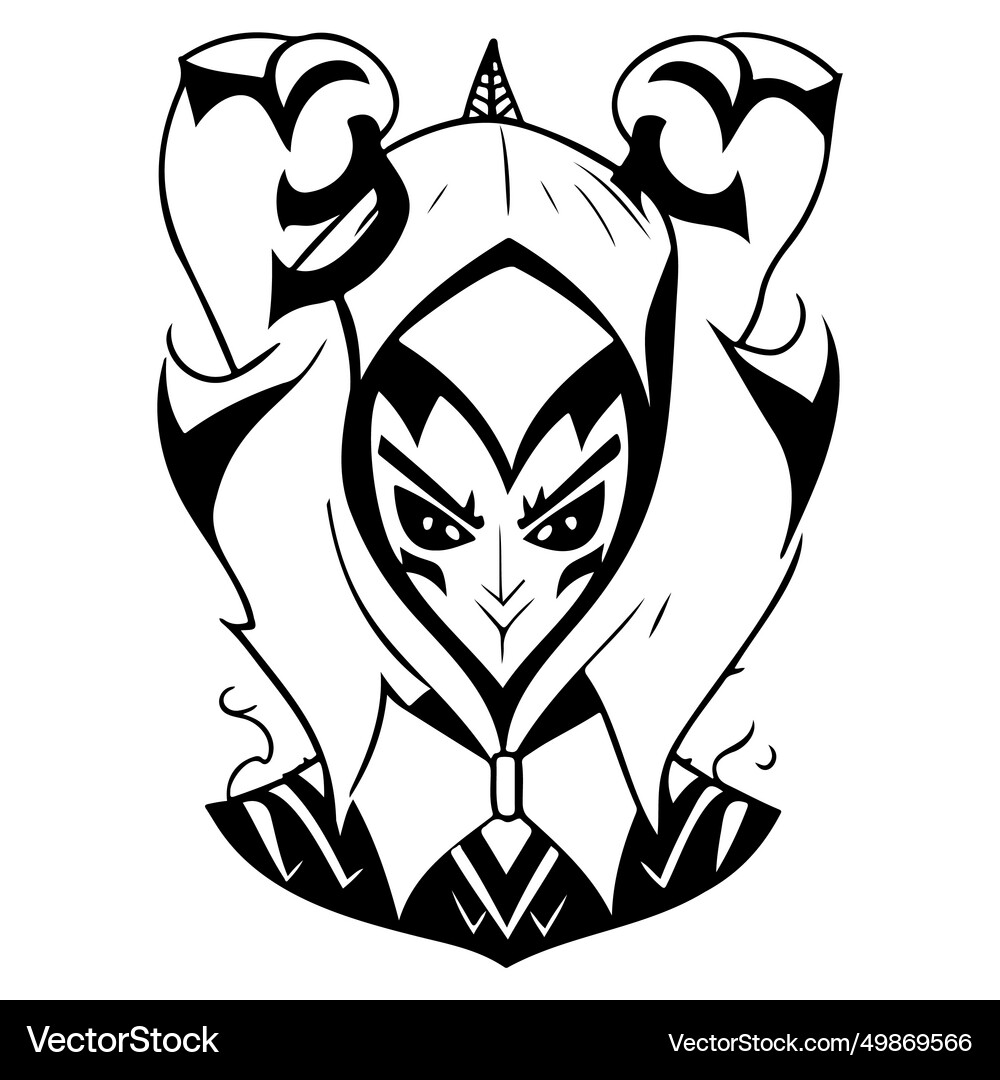 Halloween jester scary sketch hand draw Royalty Free Vector