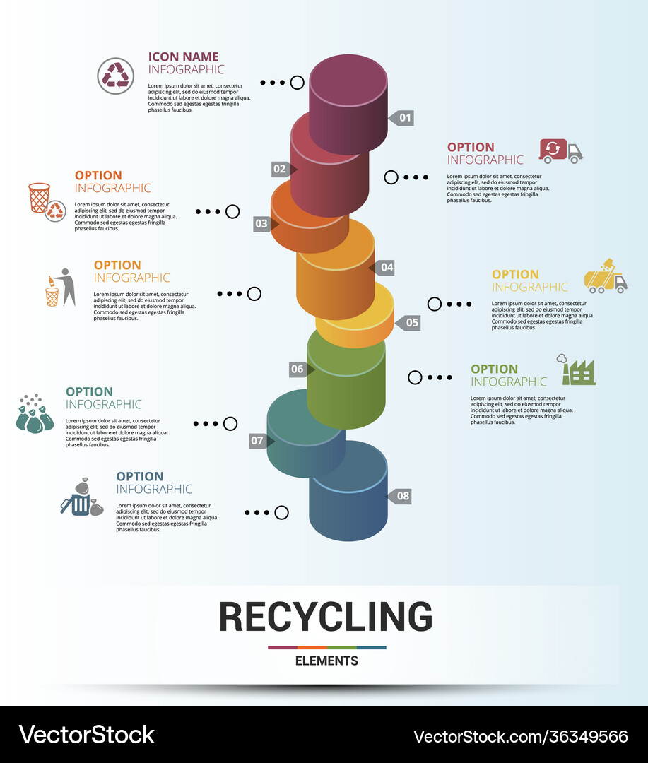 Infographic recycling template icons in different Vector Image
