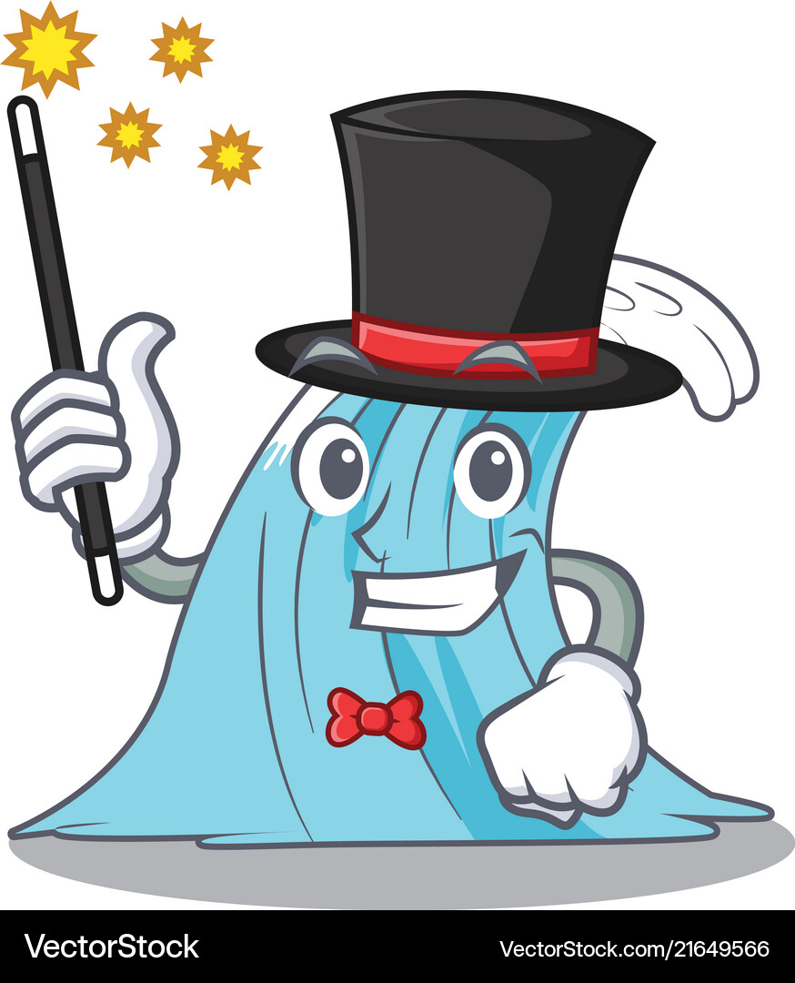 Magician splash surf wave cartoon Royalty Free Vector Image