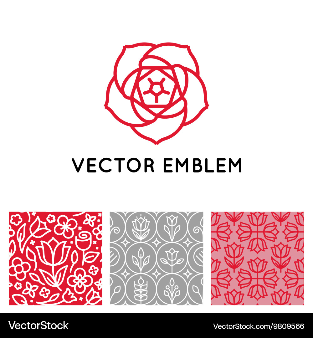 Set of logo design templates seamless patterns and