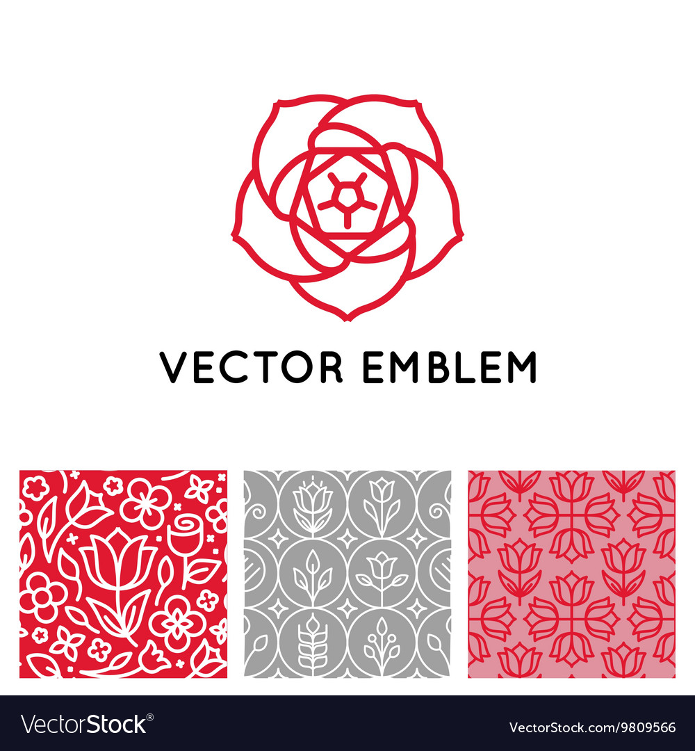 Set of logo design templates seamless patterns Vector Image