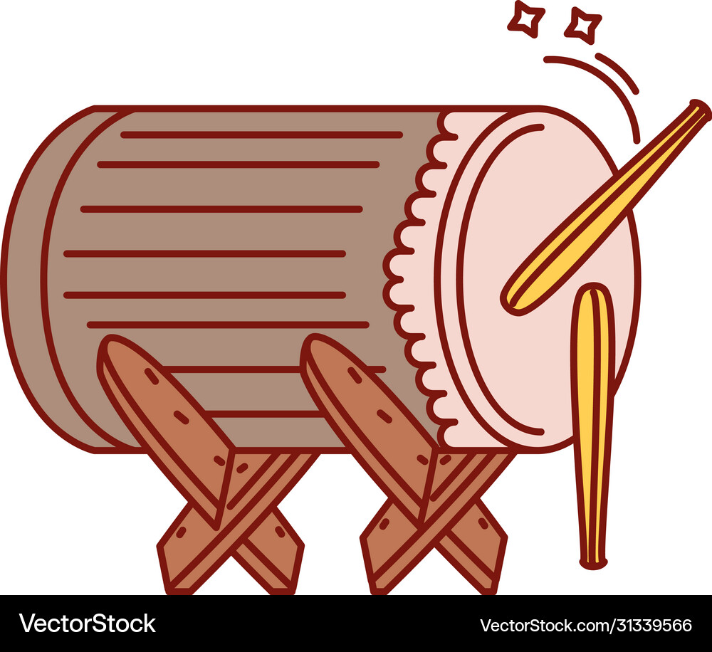 Traditional turkish drum musical instrument Vector Image