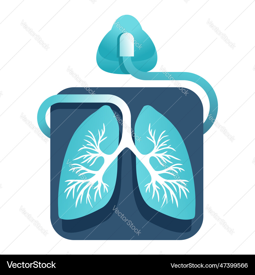 Ventilator for mechanical ventilation of lungs Vector Image