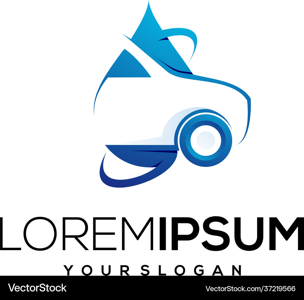 Water and car icon logo design template Royalty Free Vector