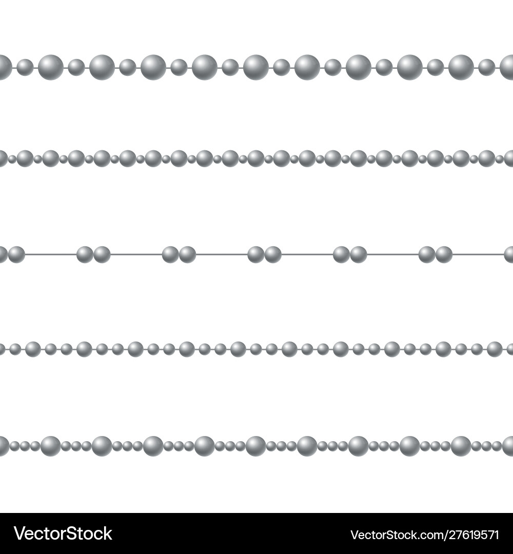 Beads necklace metallic rope seamless Royalty Free Vector