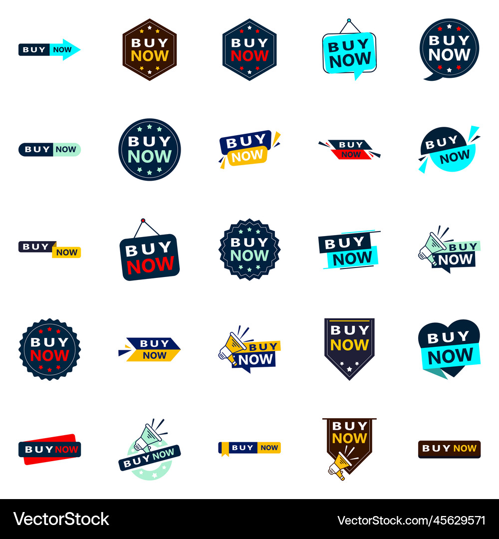 Buy now 25 eye catching typographic banners Vector Image