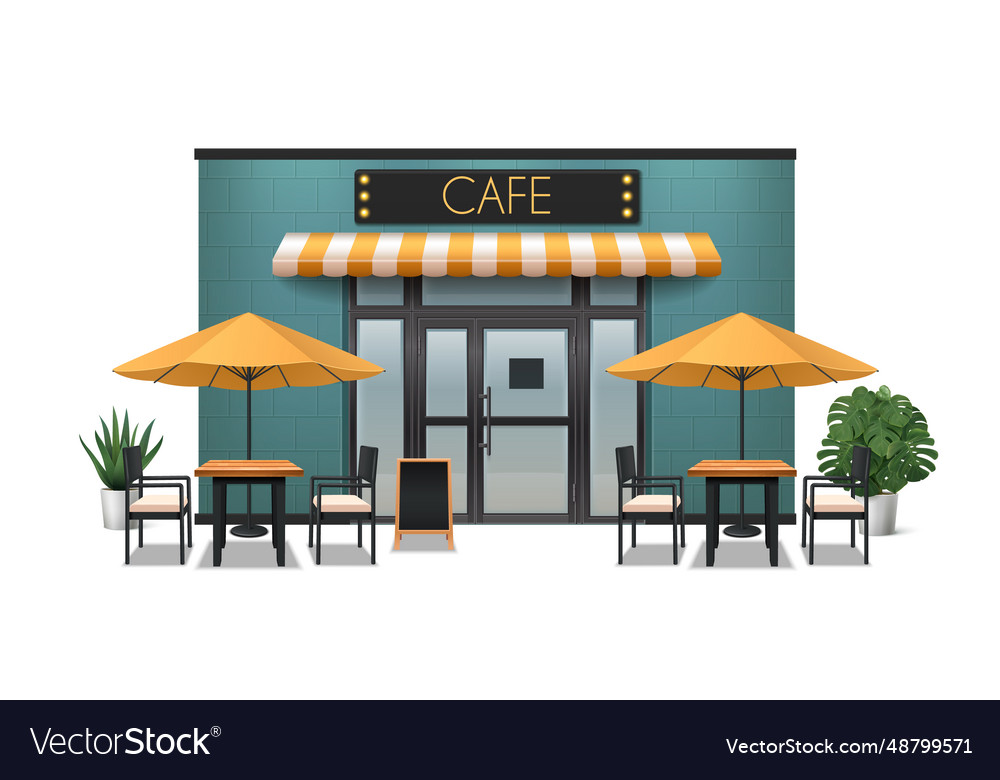 Cafe realistic composition Royalty Free Vector Image