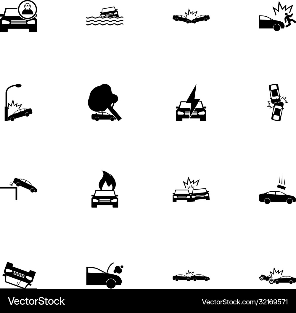 Car crashes icon - expand to any size - change Vector Image