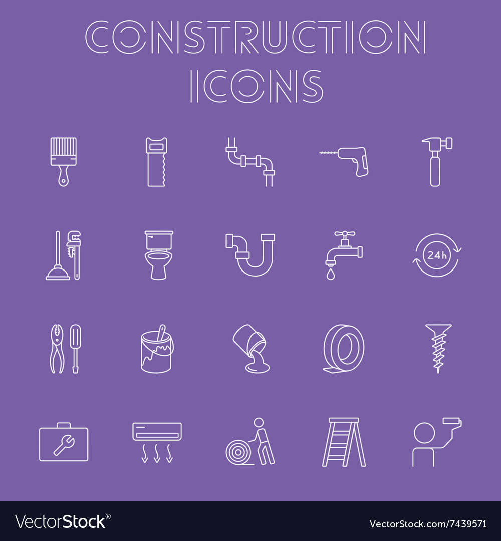 Construction icon set Royalty Free Vector Image