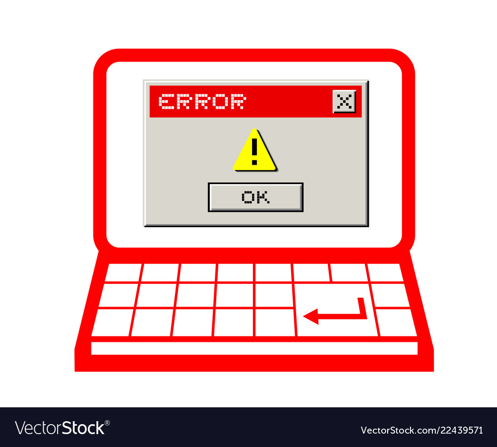 Error pc Royalty Free Vector Image - VectorStock
