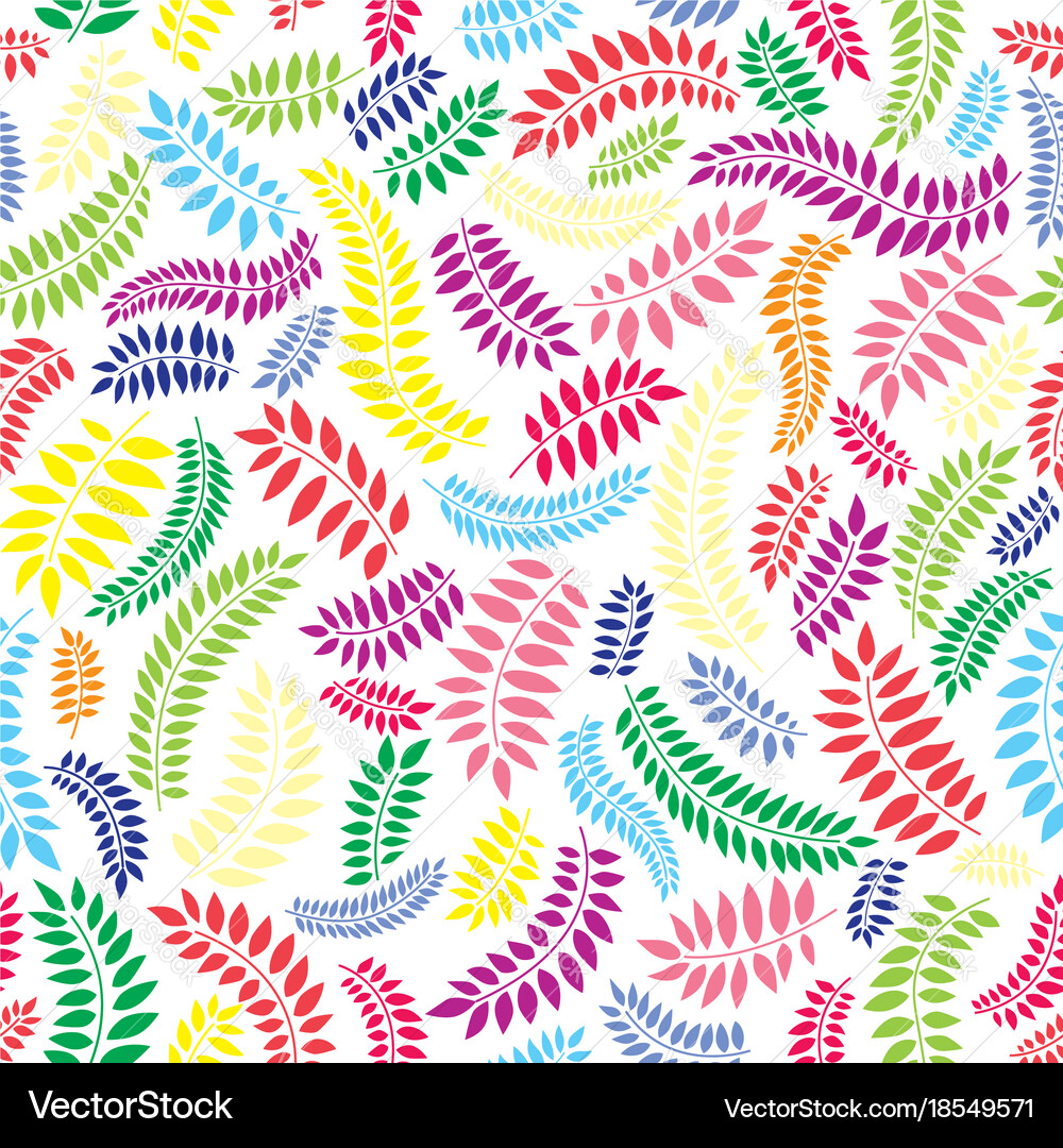 Floral leaves seamless pattern nature ornamental Vector Image
