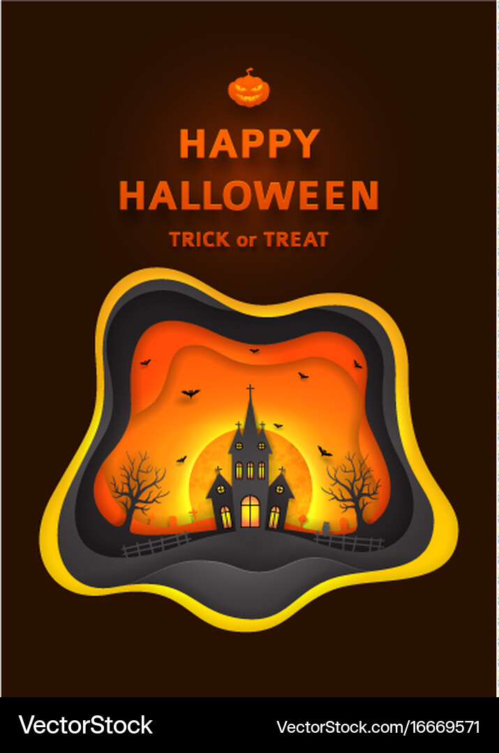 Happy halloween greeting poster design Royalty Free Vector