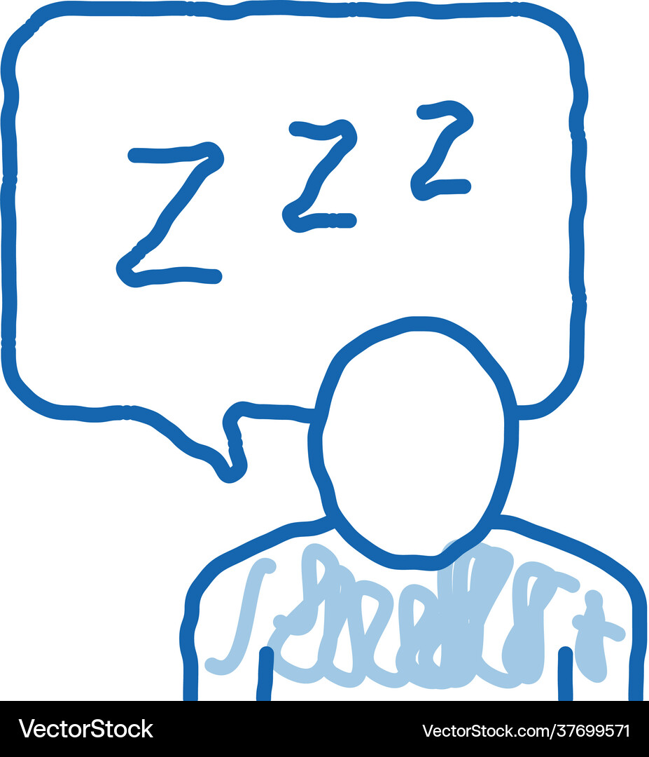 Human zzz in quote frame doodle icon hand drawn Vector Image