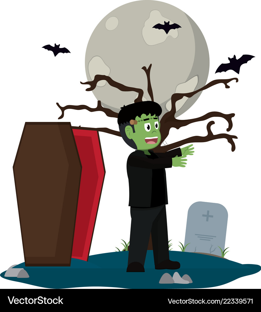 Kid and halloween cartoon Royalty Free Vector Image