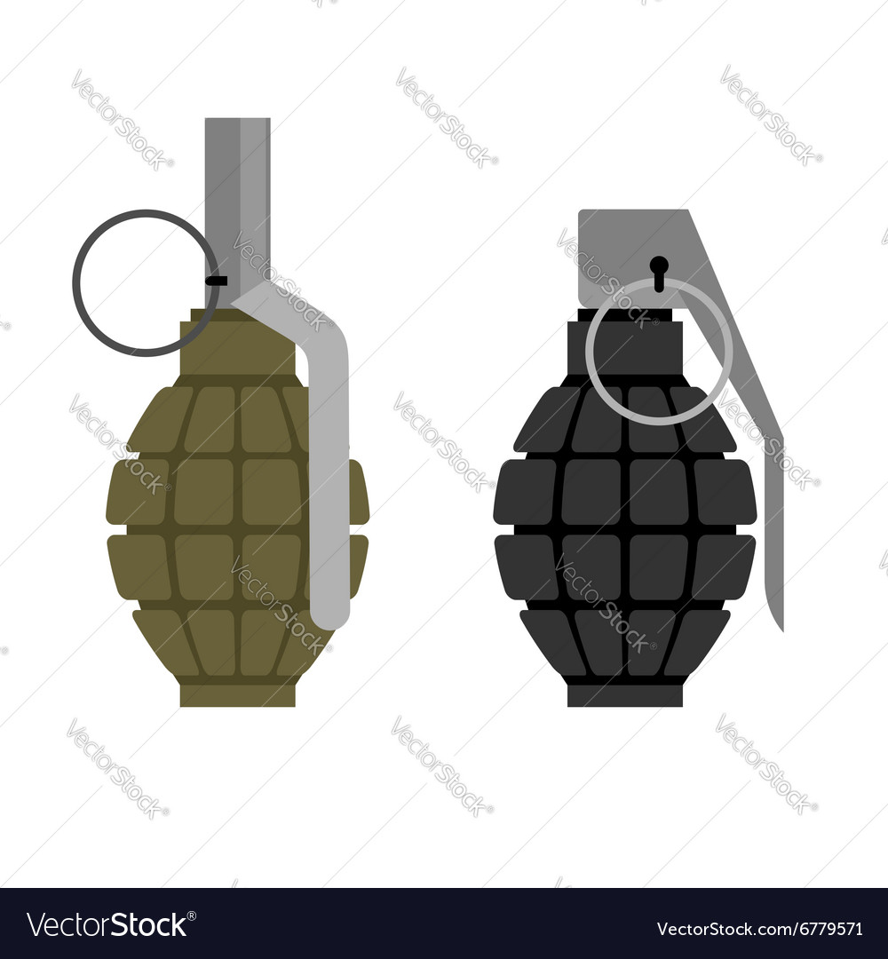 Military grenade set of hand grenade Royalty Free Vector