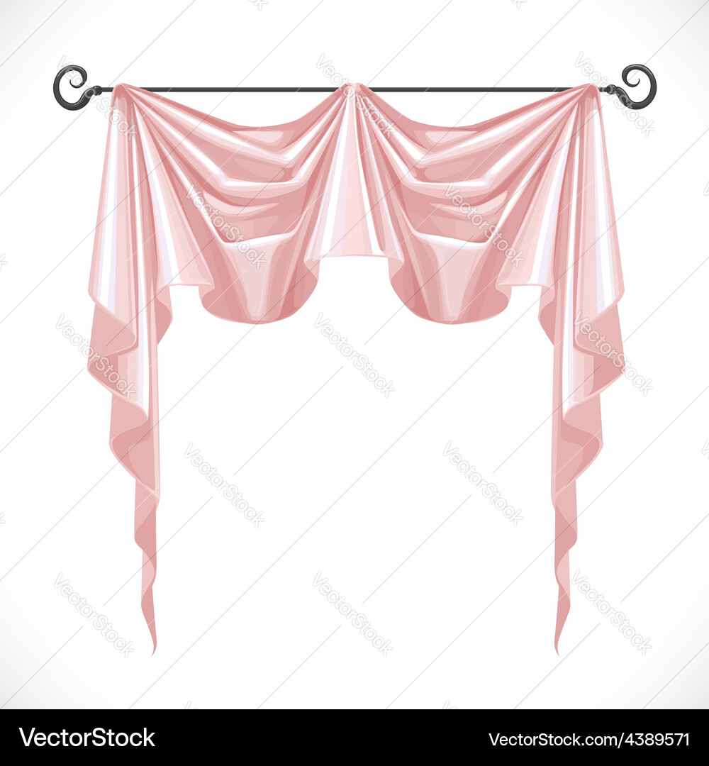 Pink curtains on the black ledge forged isolated Vector Image