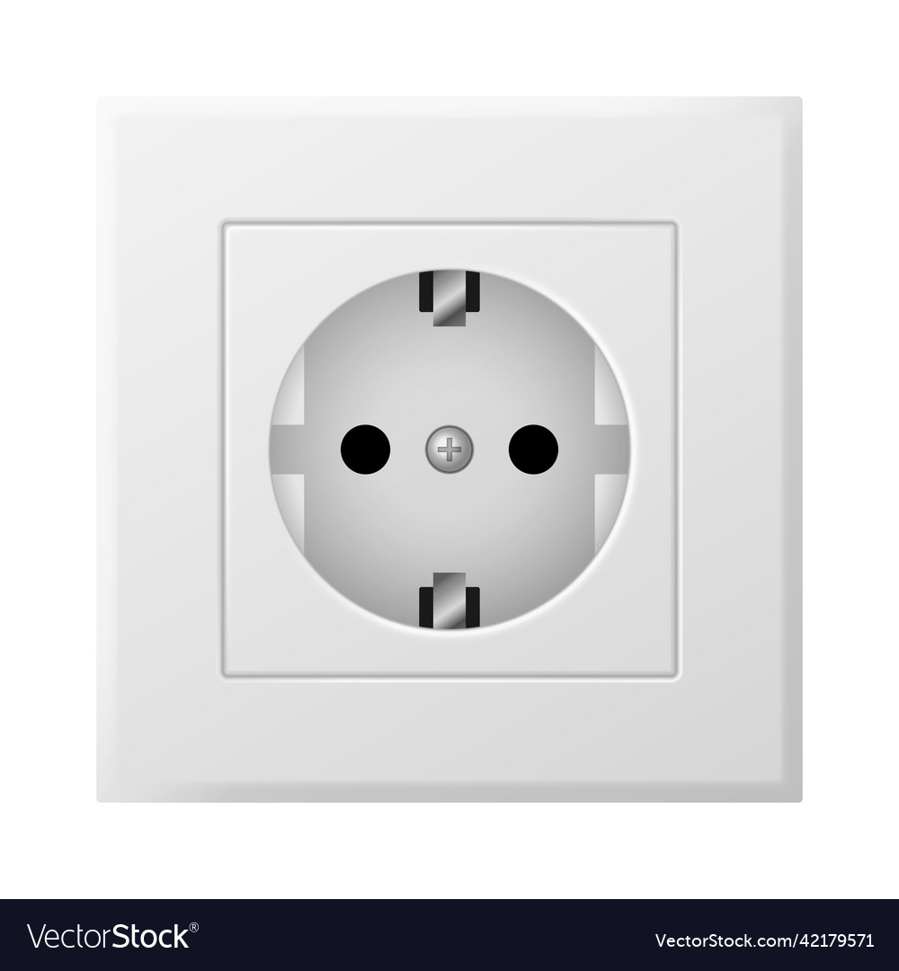 Realistic socket 3d white plastic device Vector Image