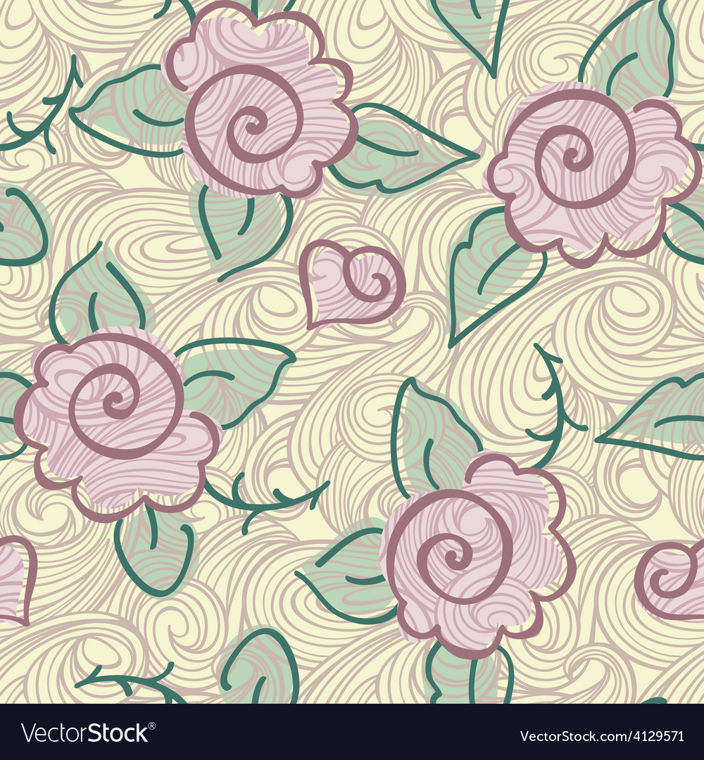 Seamless rose pattern Royalty Free Vector Image