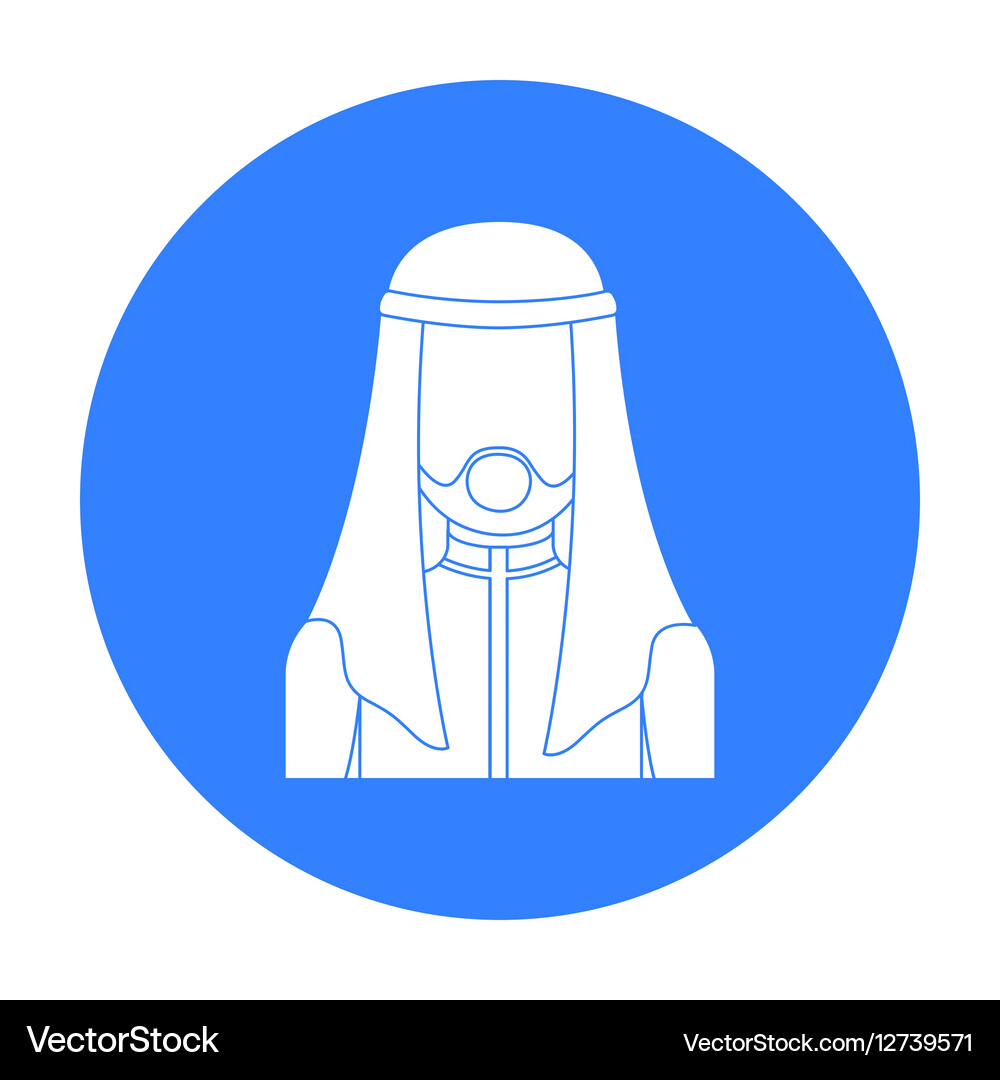 Sheikh icon in black style isolated on white Vector Image