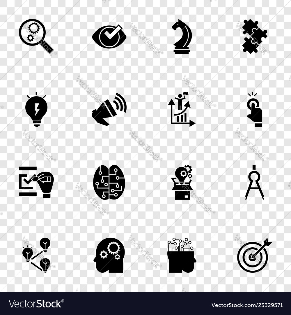 Solution icon set simple style Royalty Free Vector Image
