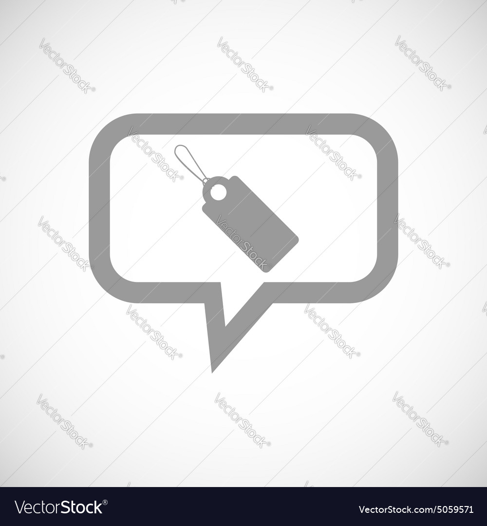 String tag grey message icon Royalty Free Vector Image