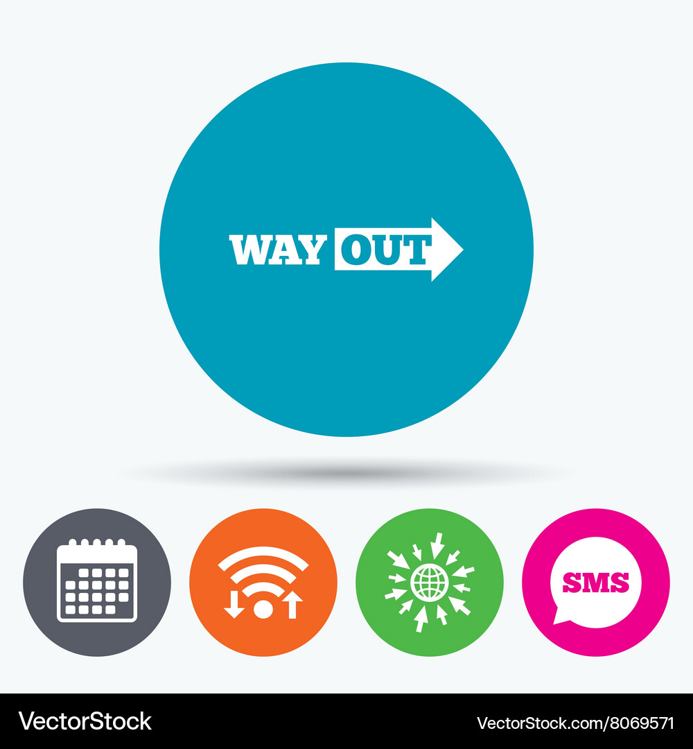 Way out right sign icon arrow symbol Royalty Free Vector