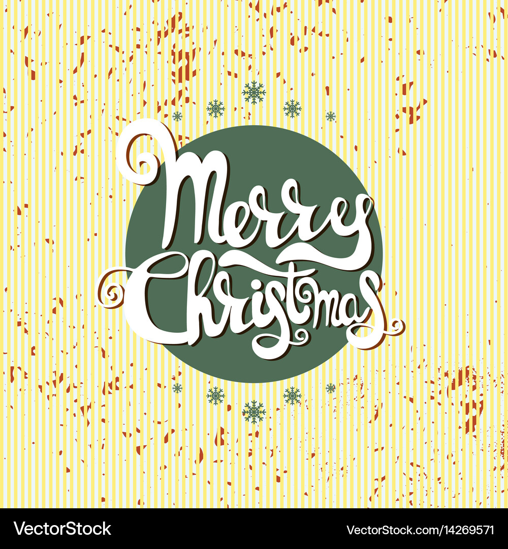 Winter label with hand drawn lettering text merry Vector Image