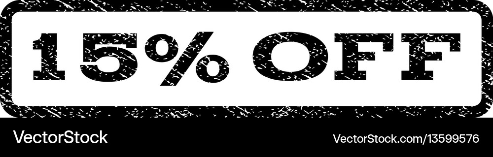 15 percent off watermark stamp Royalty Free Vector Image