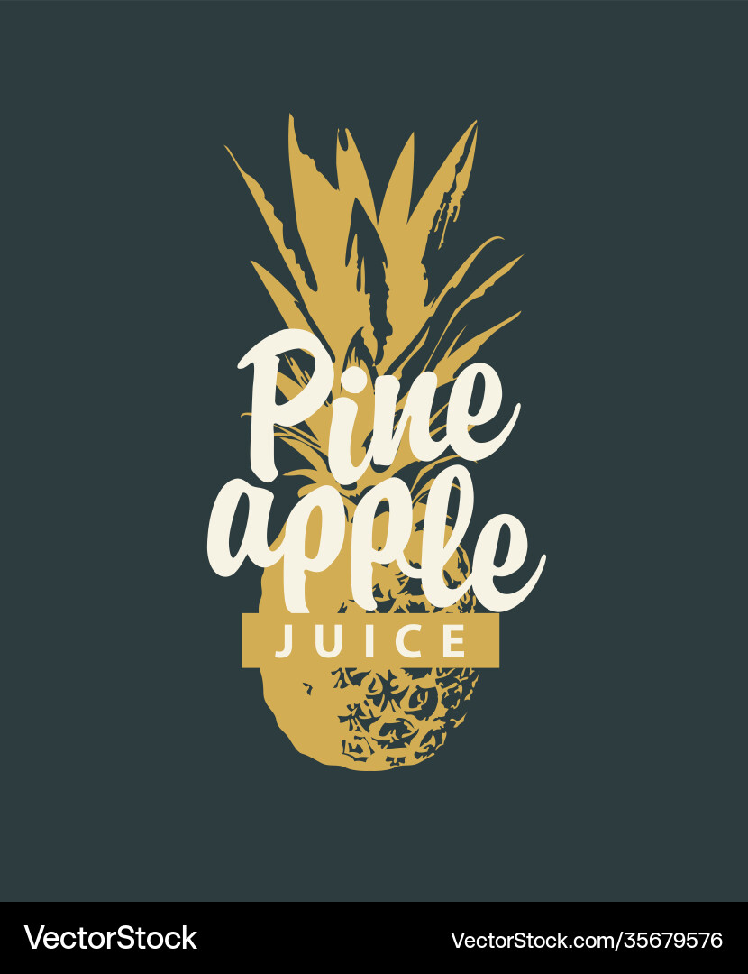 Banner for pineapple juice with inscription Vector Image