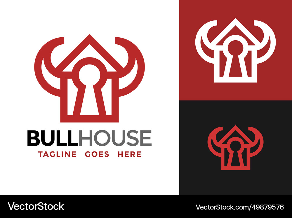 Bull house logo design symbol icon Royalty Free Vector Image