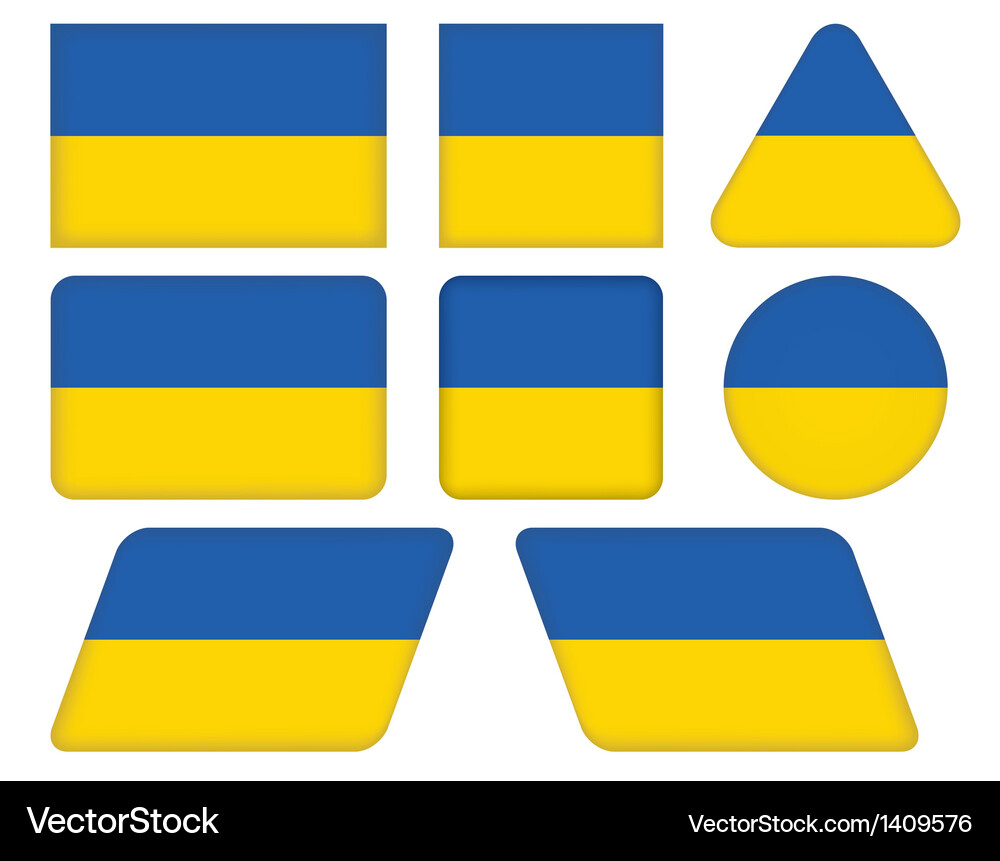 Buttons with flag of ukraine Royalty Free Vector Image