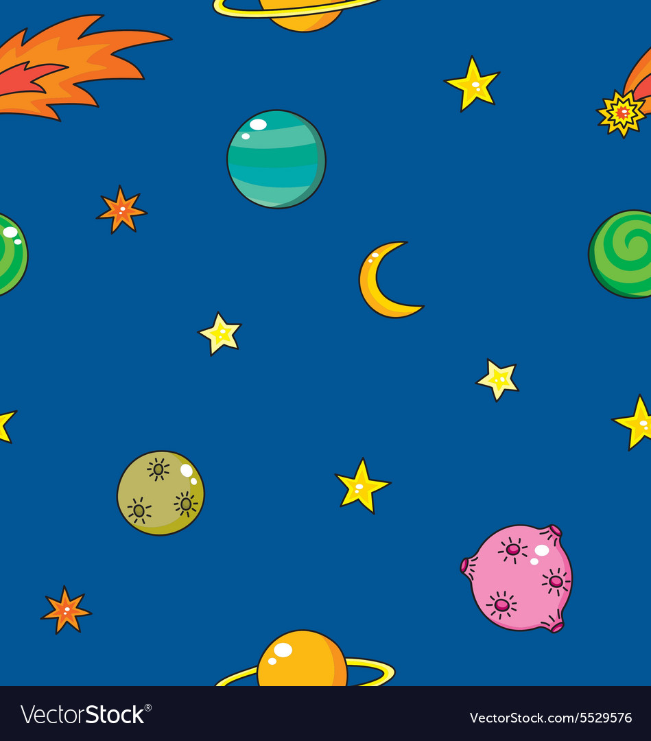 Cartoon space pattern Royalty Free Vector Image