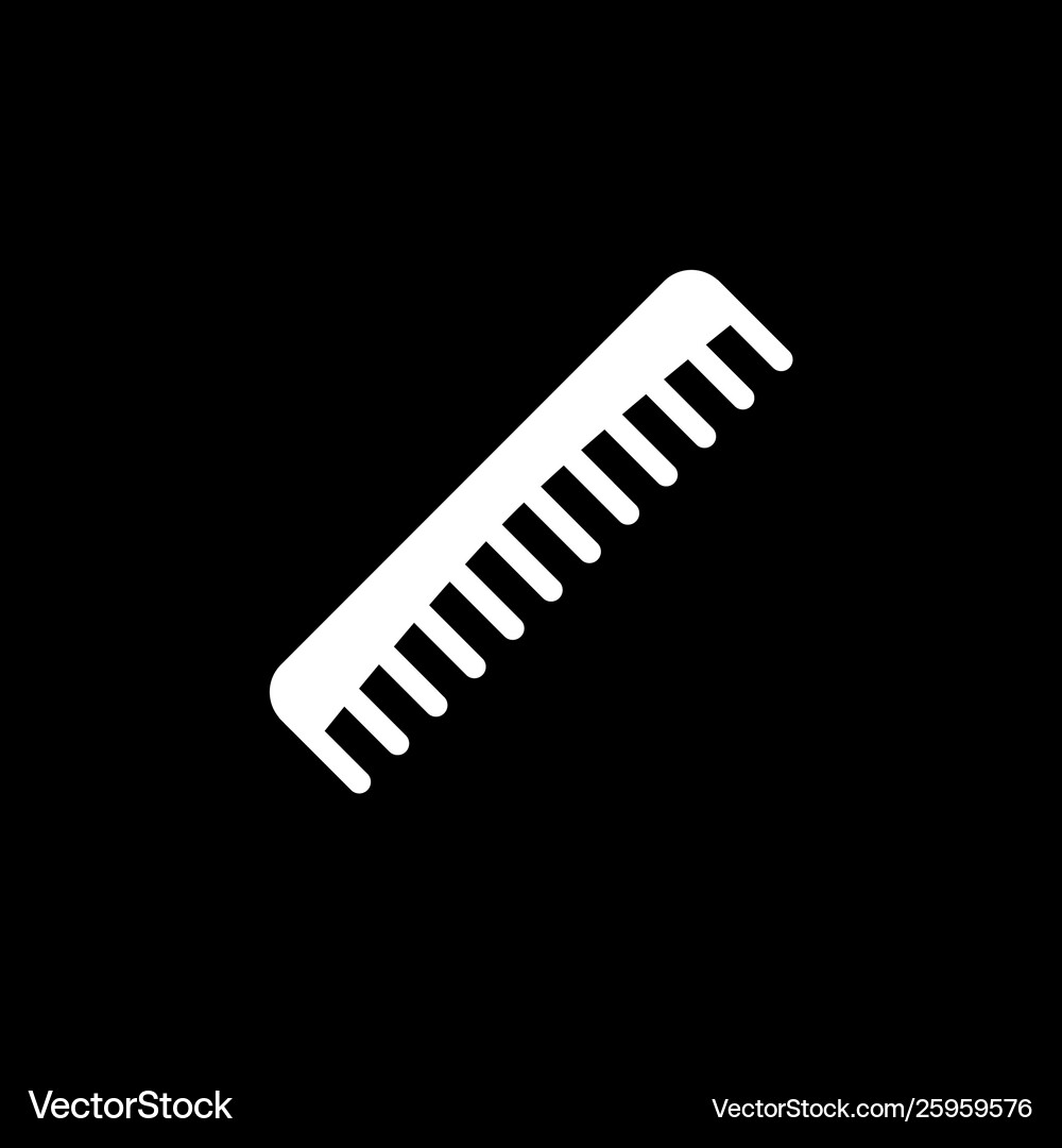 Comb icon on black background flat style Vector Image