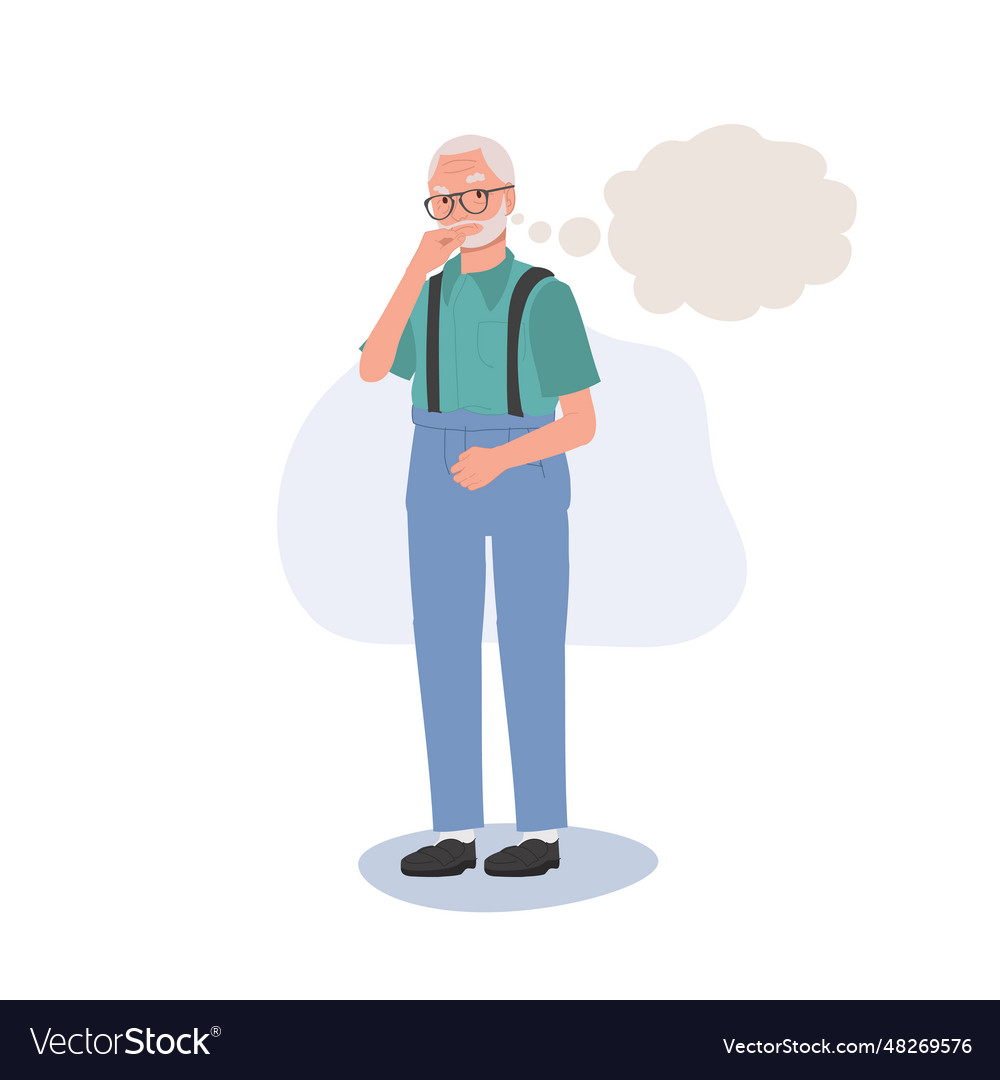 Creative thinking concept senior man Royalty Free Vector