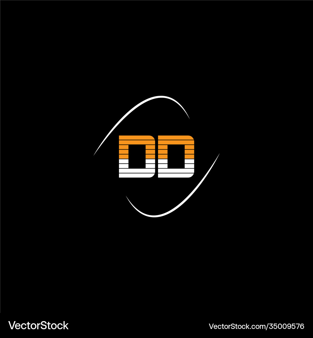 D letter logo emblem design on black color Vector Image